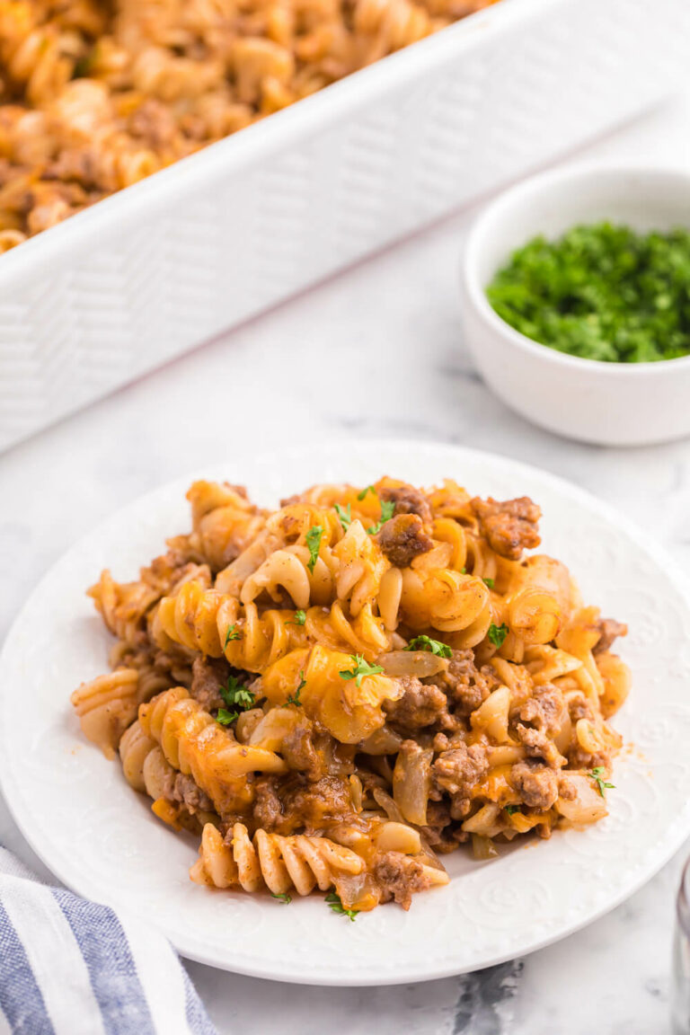 Cheesy BBQ Beef Casserole Recipe - Simply Stacie