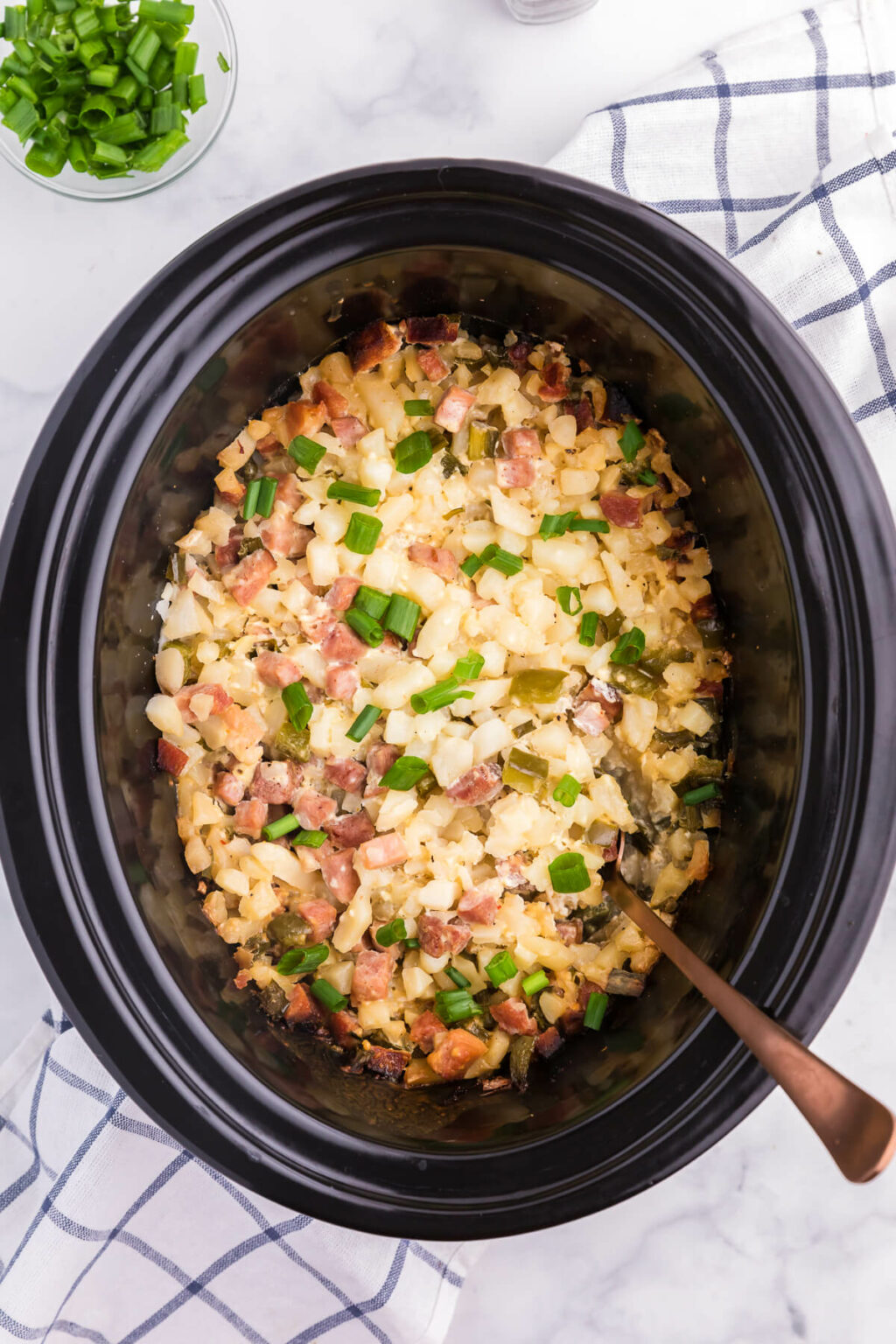 Slow Cooker Ham & Potato Hash - Simply Stacie