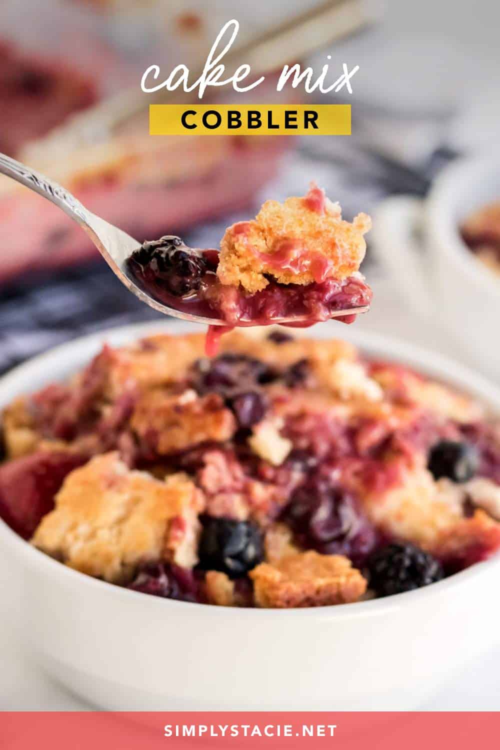 3 Ingredient Cake Mix Cobbler - Simply Stacie