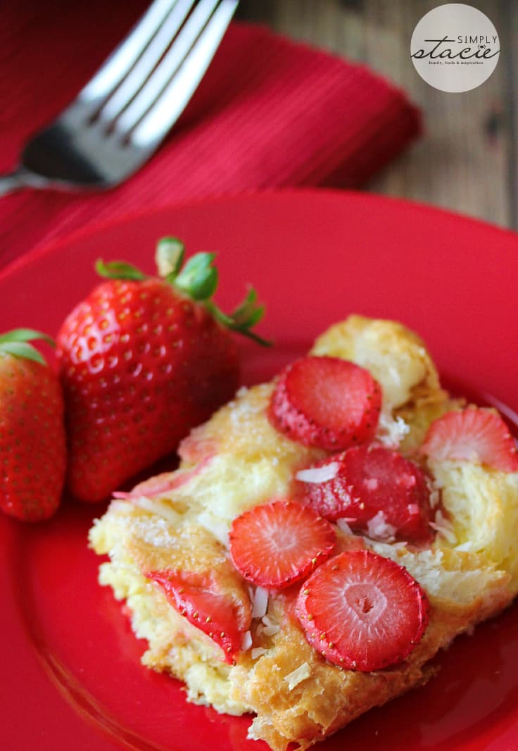 Strawberry & Coconut Breakfast Casserole - Simply Stacie
