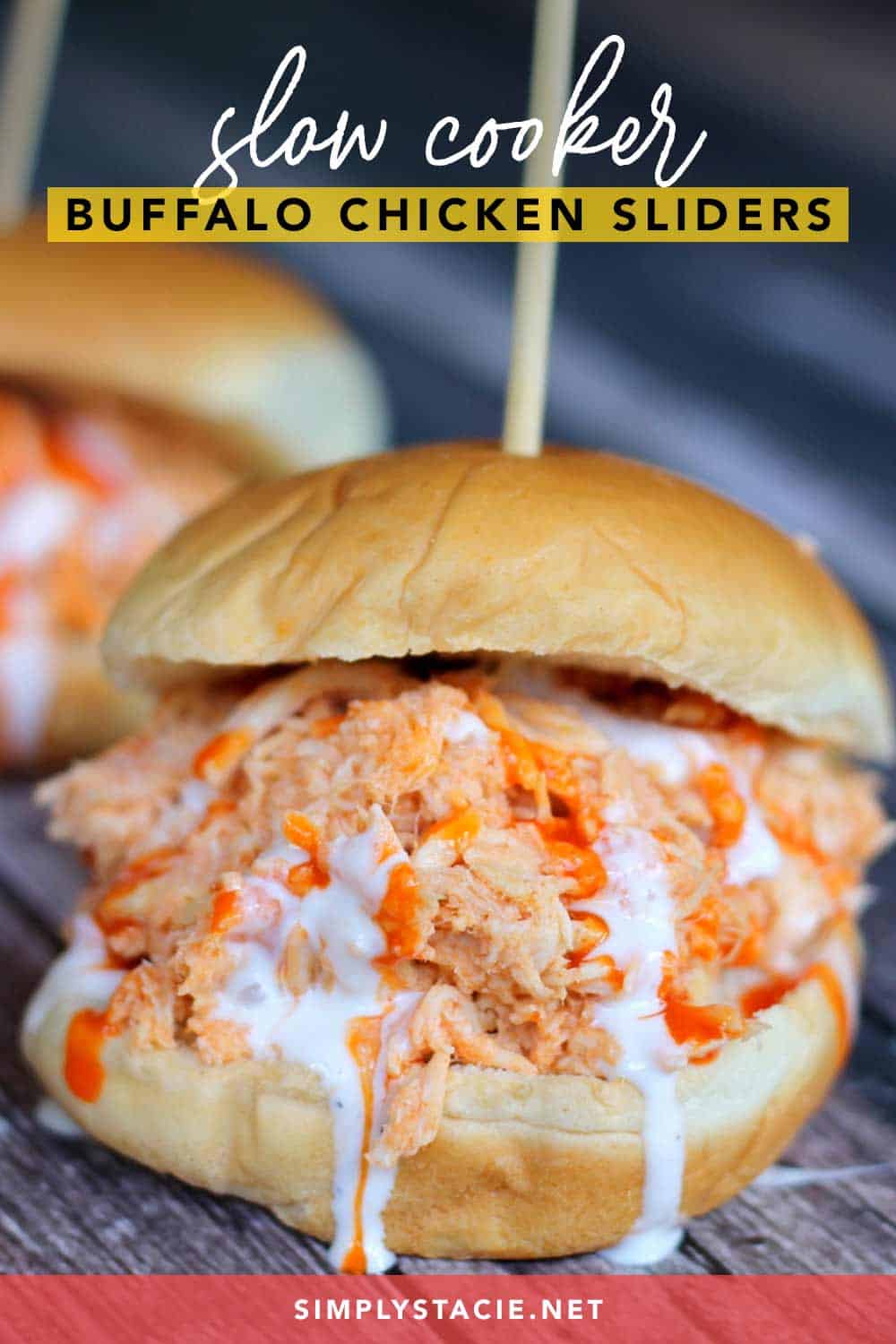 Slow Cooker Buffalo Chicken Sliders - Simply Stacie