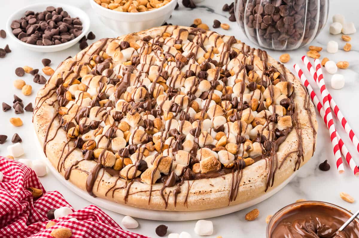 Easy Rocky Road Dessert Pizza Recipe - Simply Stacie