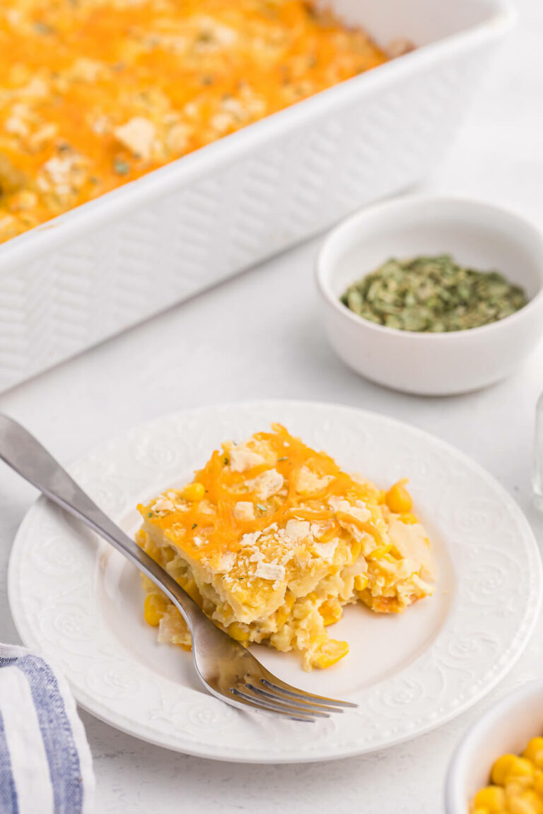 Cheesy Corn Casserole Recipe {Without Jiffy} - Simply Stacie