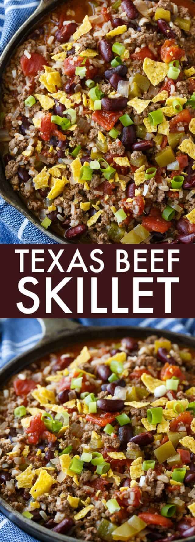 Texas Beef Skillet Recipe {Easy One-Pan Meal!} - Simply Stacie