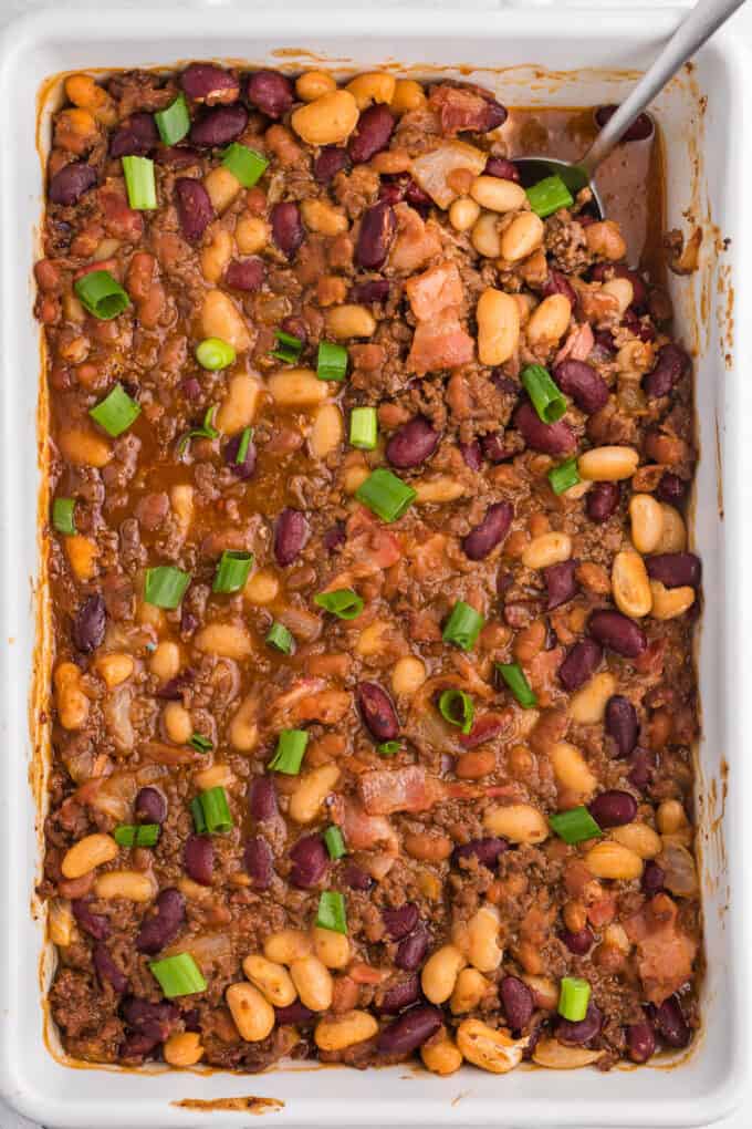 Baked Bean Casserole {3 Types of Beans} - Simply Stacie