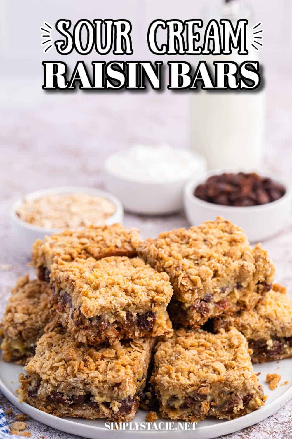 Sour Cream Raisin Bars - Simply Stacie