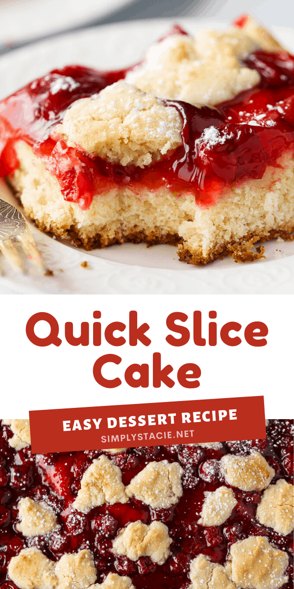 Quick Slice Cake Recipe {Made on a Cookie Sheet} - Simply Stacie