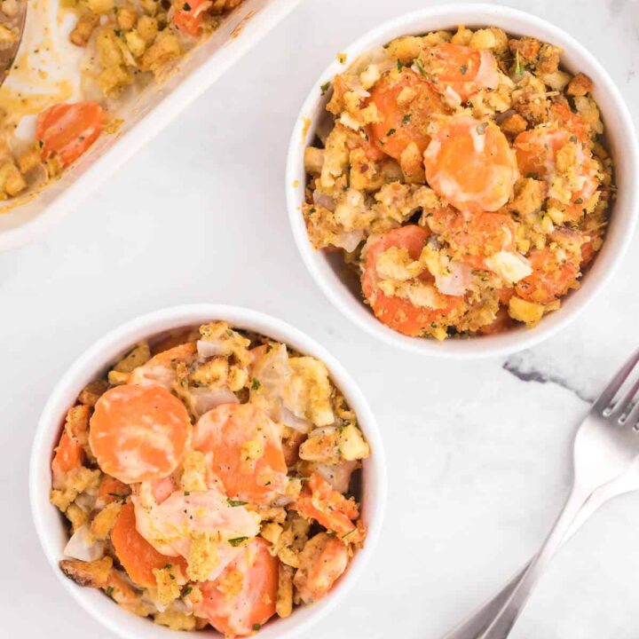 Carrot Casserole Recipe {with Boxed Stuffing} - Simply Stacie