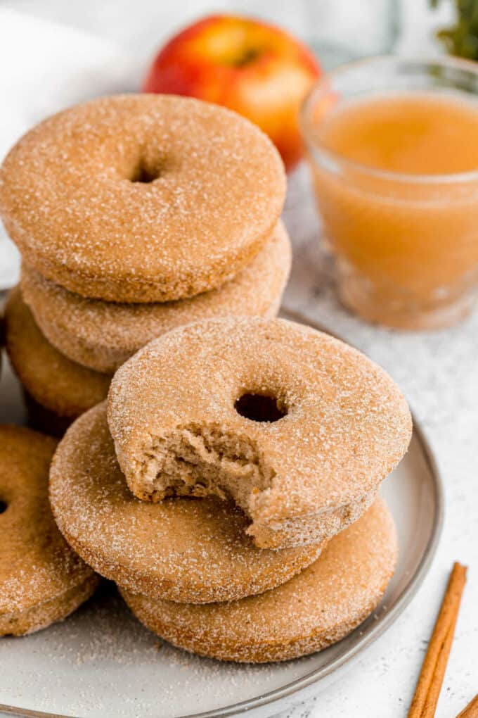 Baked Apple Cider Donuts with Cinnamon Sugar Coating - Simply Stacie