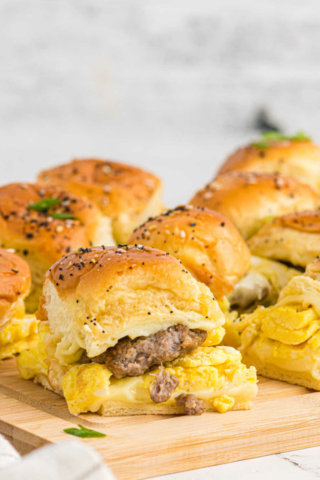 Breakfast Sliders {with Sausage, Egg & Cheese} - Simply Stacie