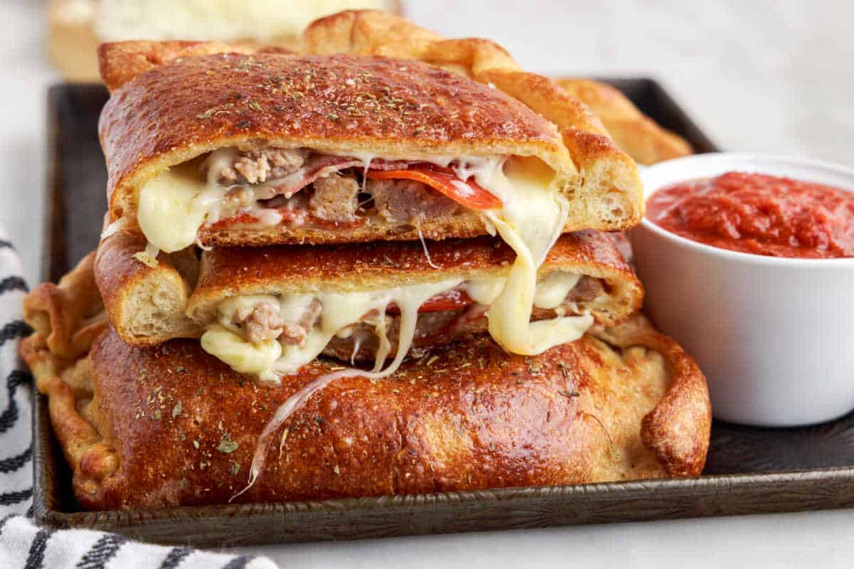 Easy Three Meat Calzone - Simply Stacie