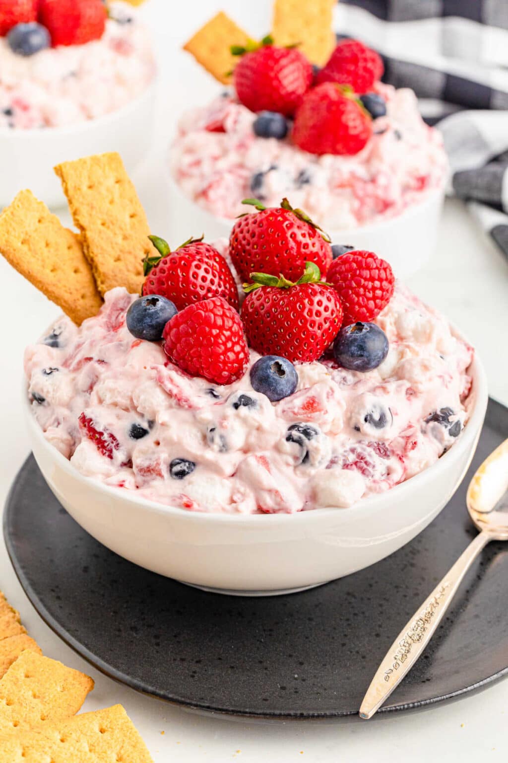 Mixed Berry Cheesecake Fluff Salad Recipe - Simply Stacie