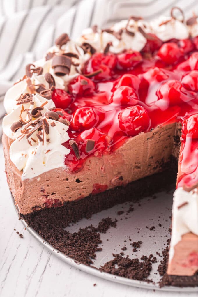 No-Bake Black Forest Cheesecake Recipe - Simply Stacie