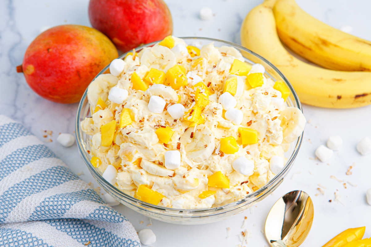 Mango Banana Marshmallow Fluff Salad Recipe - Simply Stacie
