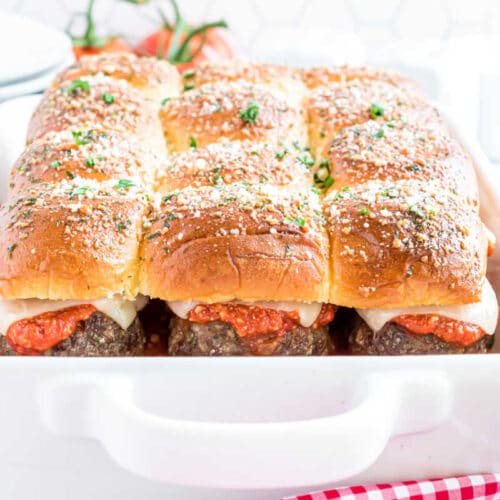 Easy Cheesy Baked Meatball Sliders Recipe - Simply Stacie