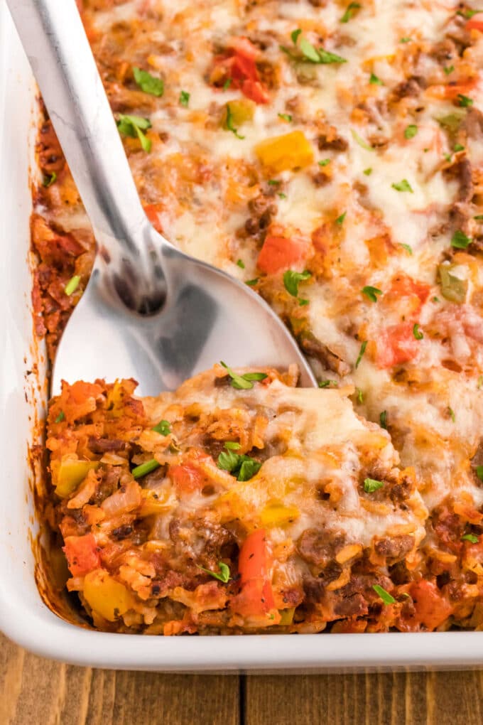 The BEST Easy Stuffed Pepper Casserole Recipe - Simply Stacie