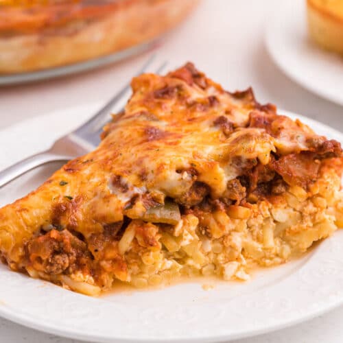 Easy Baked Spaghetti Pie Recipe - Simply Stacie