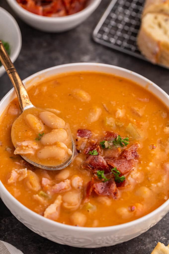 Easy Homemade Bean with Bacon Soup Recipe - Simply Stacie