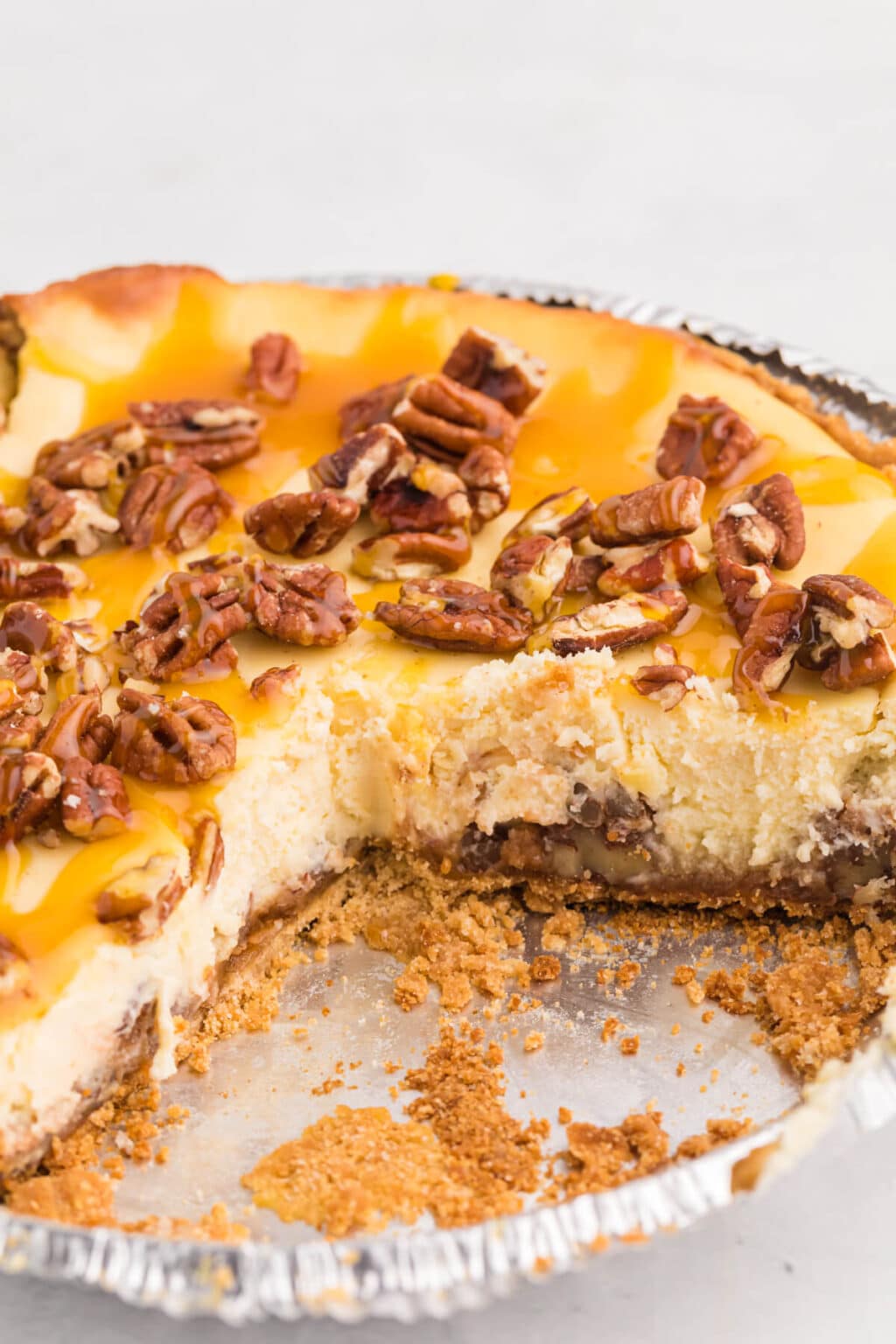 Easy Caramel Pecan Cheesecake Recipe - Simply Stacie