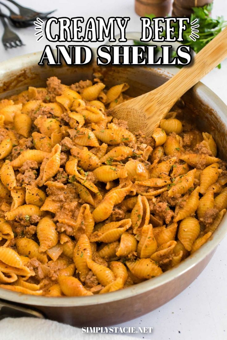 Easy Creamy Beef and Shells Recipe {Cheesy & Delicious} - Simply Stacie