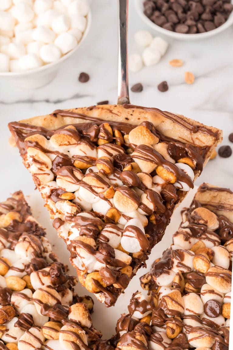 Easy Rocky Road Dessert Pizza Recipe - Simply Stacie