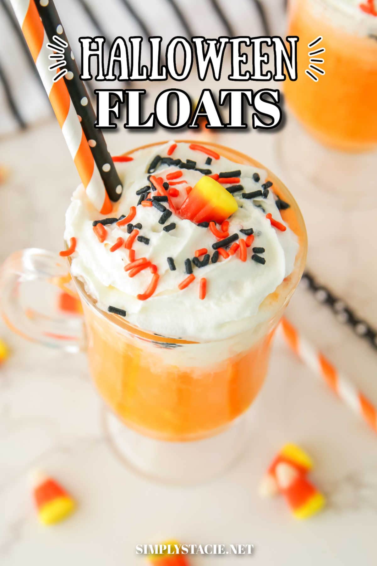 Halloween Ice Cream Floats {Tastes Like a Creamsicle!} - Simply Stacie
