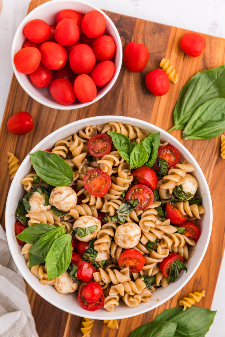 Fresh and Simple Caprese Pasta Salad Recipe - Simply Stacie