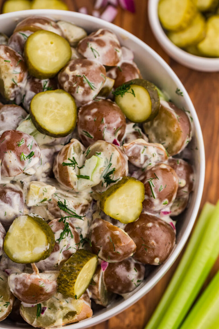 Creamy Dill Pickle Potato Salad Recipe - Simply Stacie