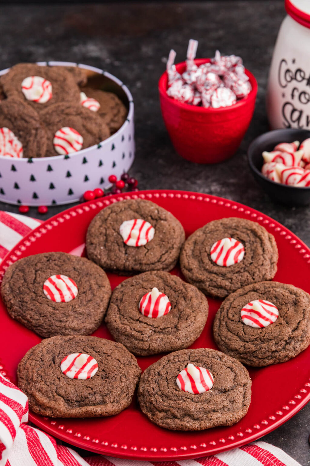 Candy Cane Kiss Cookies Recipe - Simply Stacie